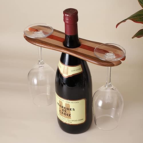 Amazon.com: NeDengGHY Wine Rack with Glass Holder Natural Wood Wine ...