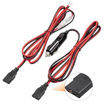 Amazon.com: Anina 2 Pack Cb Radio Power Cord 12V 3-Pin Plug Fused ...