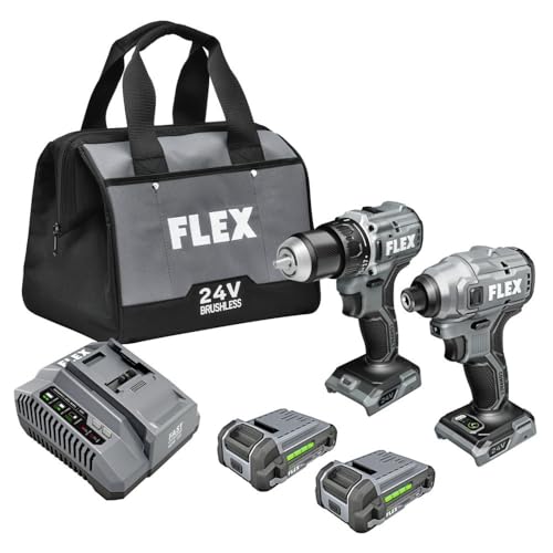 Amazon: FLEX 24V Brushless Cordless 2-Tool Compact Combo Kit: 1/2-Inch ...