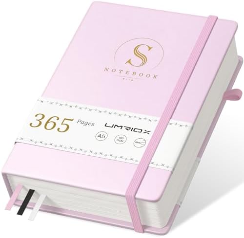 A5 Lined Journal Notebook, 370 Numbered Pages Thick Leather Journal for ...