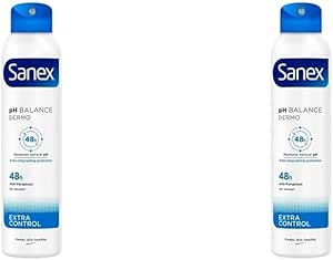 Sanex Dermo Extra Control Antiperspirant Deodorant Spray 250ml (PACKAGING MAY VARY) (Pack of 2 ...