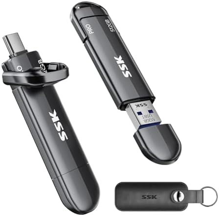 SSK 512GB USB Flash Drive Up to 1000MB/s, Type C+USB-A External SSD USB ...