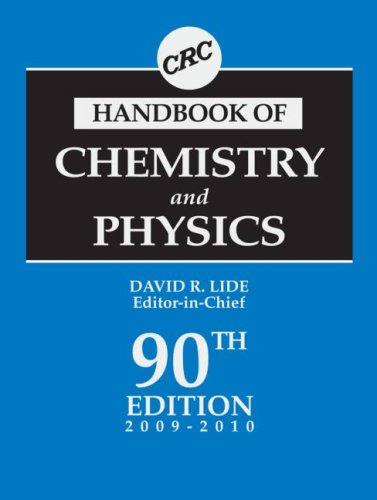CRC Handbook of Chemistry and Physics, 90th Edition: Lide, David R ...