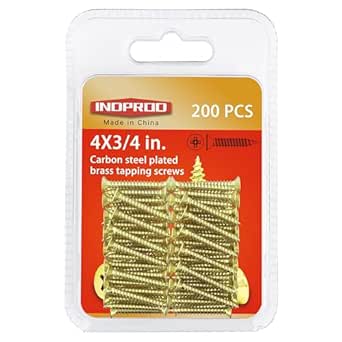 INDPROD #4 x 3/4" Wood Screw, Phillips Flat Head Self Tapping Screws ...