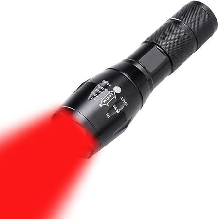 Amazon.com: ULTRAFIRE Red Light LED Flashlight Hunting Torch 256 Yard ...