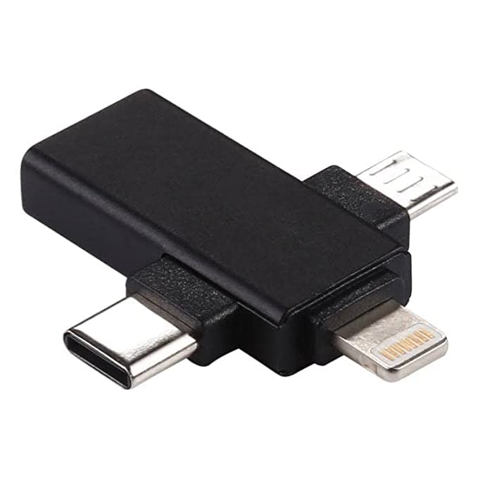 Techjunkie 3 in 1 OTG Adapter Pendrive Connector with Light-ning, Type ...