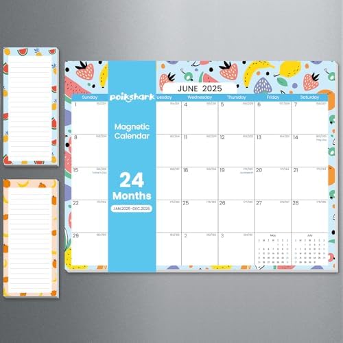 Amazon.com: 2025-2026 Magnetic Calendar for Refrigerator with 2 Pack ...