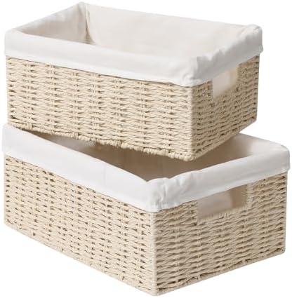 Amazon.com: joybest Wicker Storage Baskets for Shelves, Rectangular ...