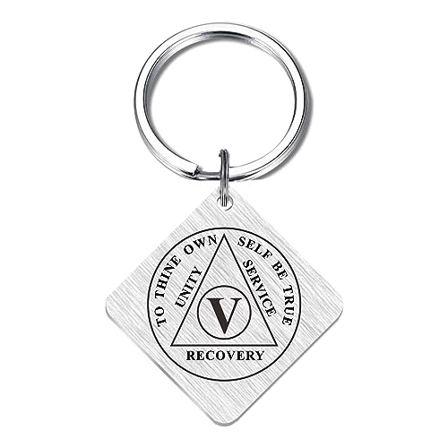 BAZLJY 5 Year Sobriety Gifts for Women Men - 5 Year Sober Keychain - 5 ...