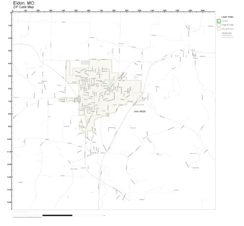 Amazon.com : ZIP Code Wall Map of Eldon, MO ZIP Code Map Laminated ...