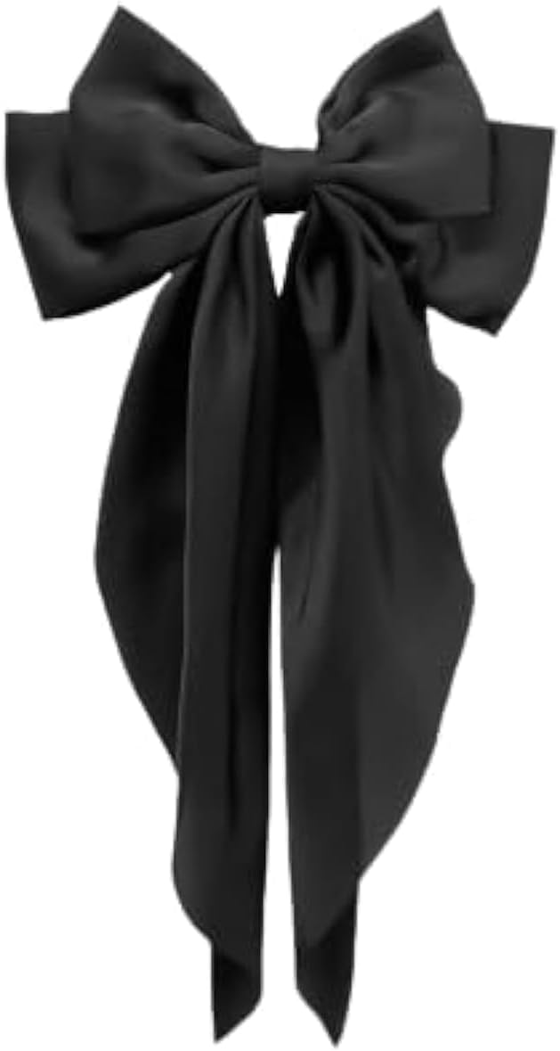 Amazon.com : HIBASSO Hair Bows for Women - Elegant Black Bow Hair Clips ...