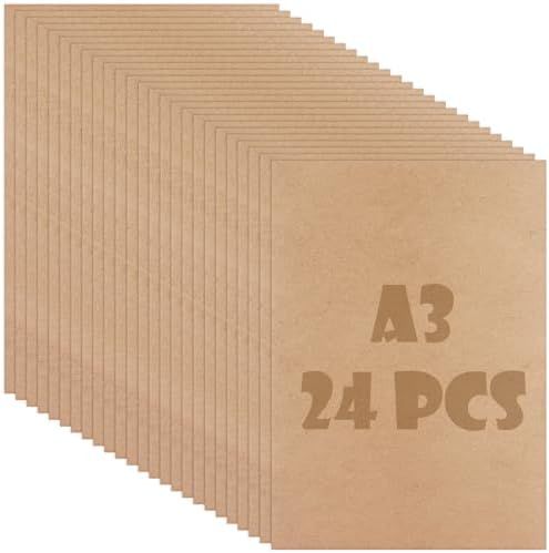 ZOFUN 24 Pcs A3 MDF Board, 42 x 30 cm MDF Sheet Cut to Size, Medium ...