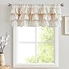 Amazon.com: jinchan Ruffled Valance Curtain Linen Kitchen Window ...