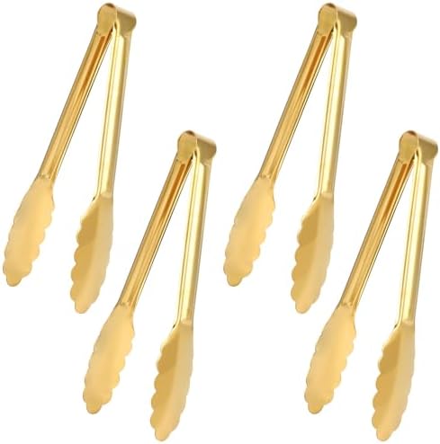Amazon.com: 8PCS Gold Mini Metal Tongs, 4.3" Stainless Steel Tiny Tong ...