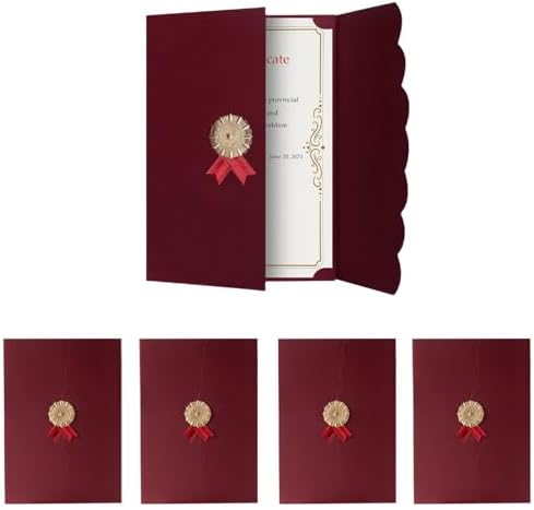 HKSICHENGKEJIUK 5Pcs A4 Certificate Award Diploma Cover Tri-Fold Paper ...