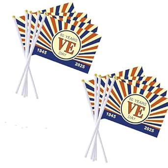 10Pcs Small VE Day Hand Waving Flags for 2025,VE Day 80th Anniversary ...