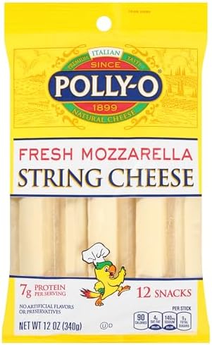 Amazon.com: Polly-O Fresh Mozzarella String Cheese, 12 Count : Grocery ...