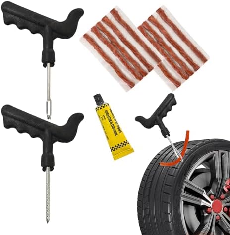 Amazon.com: Suvnie 13 PCS Tire Repair Kit, T-Handle Tire Repair Tools with 10 Rubber Strings to ...