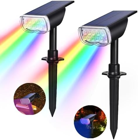 Amazon.com: CAHOUGSMT Color Changing Solar Lights for Outside, Solar ...