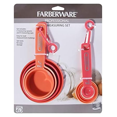 Amazon.com: Farberware Color 9-Piece Plastic Measuring Cups and Spoons ...