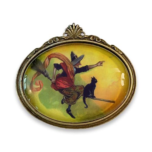 Amazon.com: Victorian Inspired Witch Brooch, Vintage Inspired Flying ...