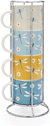 Cooksmart Set of 4 Stackable Mugs | British Designed Stacking Mugs for ...