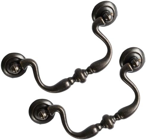 HOUSEHOOK Oil Rubbed Bronze Drop Bail Drawer Pulls 4 Pack, 4 Inch Hole ...