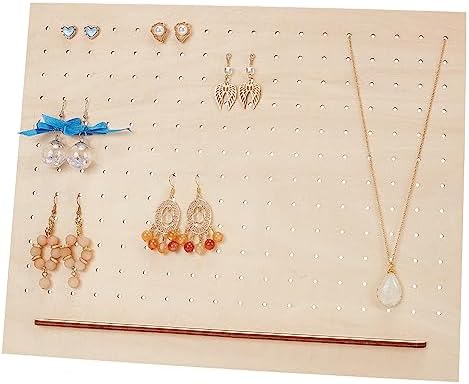 Amazon.com: Wooden Pegboard Display Stand Retail Rack - Necklace Holder ...
