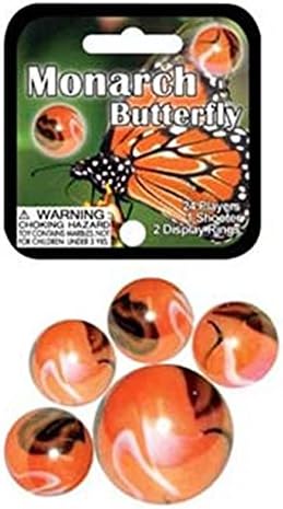 Amazon.com: Mega Marbles - MONARCH BUTTERFLY MARBLES NET (1 Shooter ...