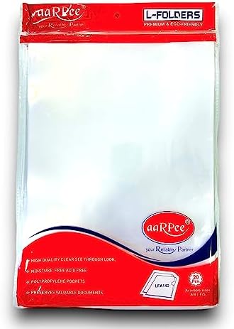Aarpee L Folder A4 Size Clear Transparent Plastic File Folders | Paper ...