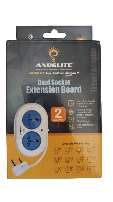 Buy 2 Way Power Strip 2 Socket Extension Boards (White, 1.5 m, with USB ...