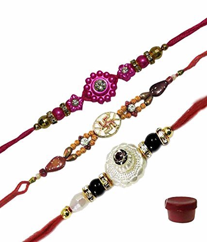 Buy Swastik Stone Ad Studd Rakhi Set of 3 Online at Low Prices in India ...