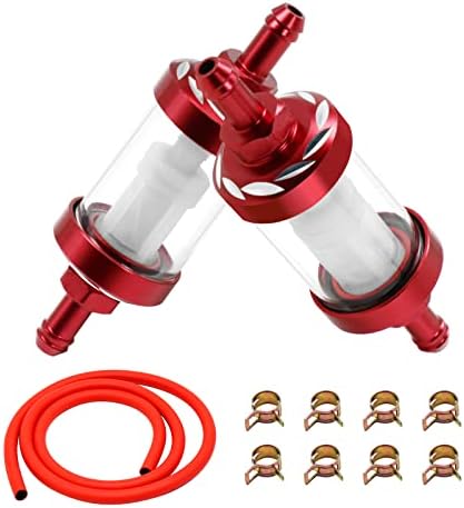 Amazon.com: 2PCS 1/4 inch Inline Fuel Filters & 1/4" Fuel Line Hose ...