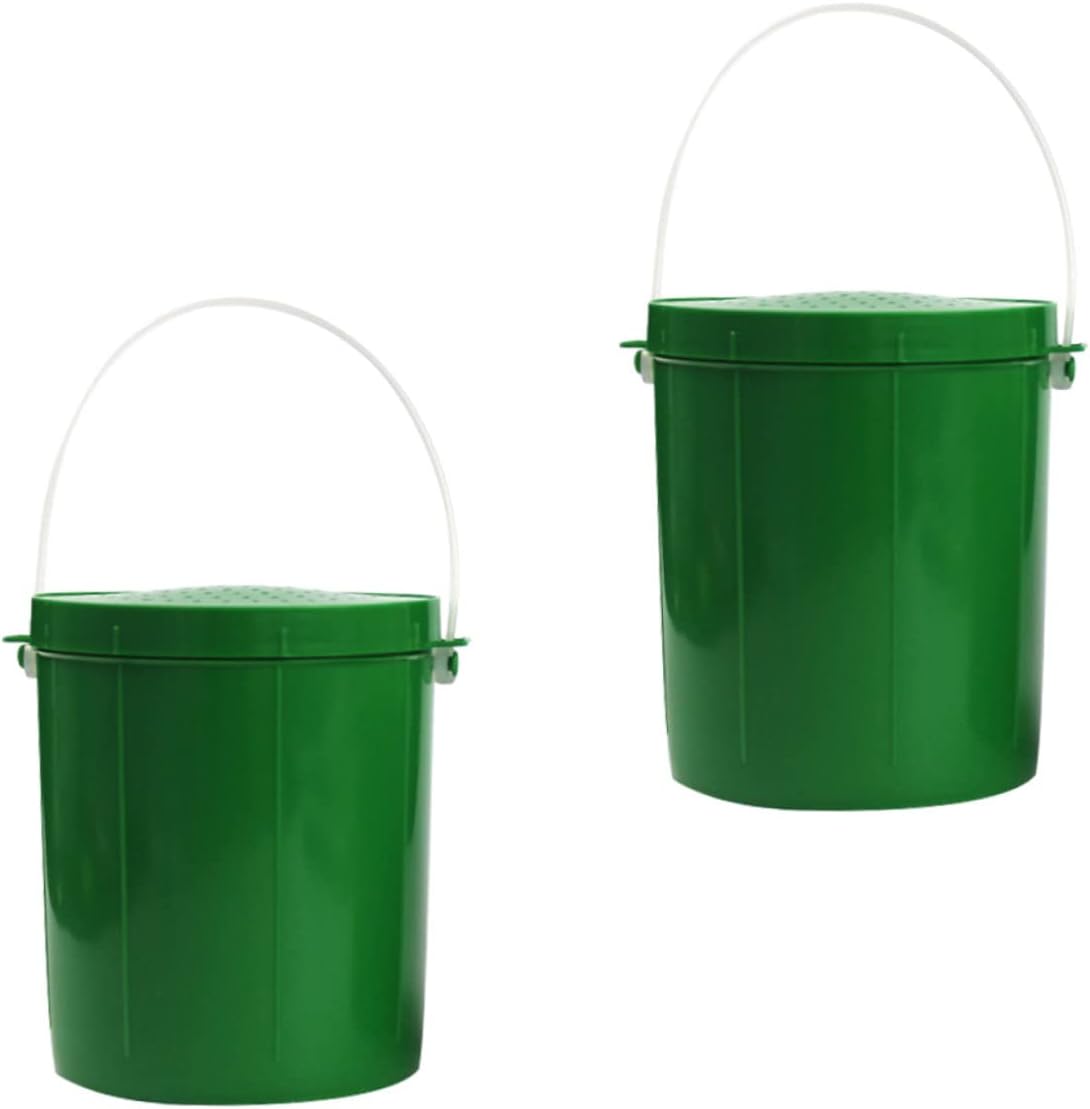 BIUDECO 2 Pcs Portable Fishing Bait Buckets for Green Lightweight ...