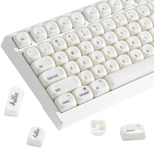 YUNZII 126-Key Ceramic Jade Keycap Set, MOA Profile, Elegant Minimalist ...
