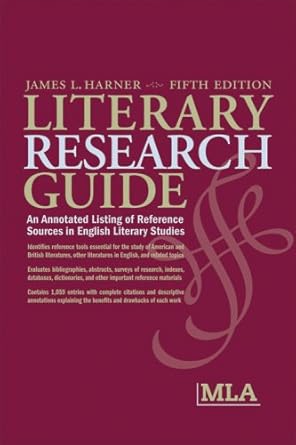 Literary Research Guide: Harner, James L.: 9780873528085: Amazon.com: Books