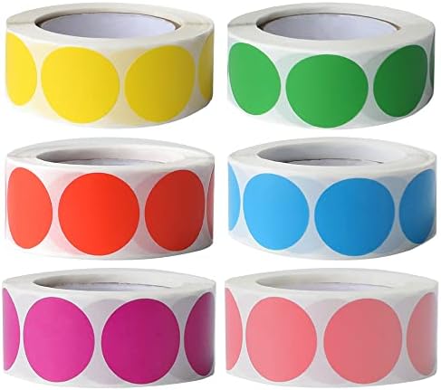 Amazon.com : Tindobewan 1000 Pieces 1 Inch Round Color Coding Labels ...