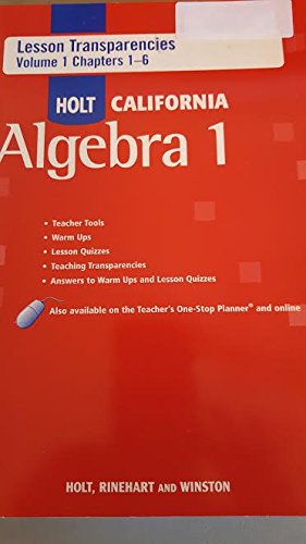Amazon.com: Holt Algebra 1 California: Lesson Transparencies Volume 1 ...