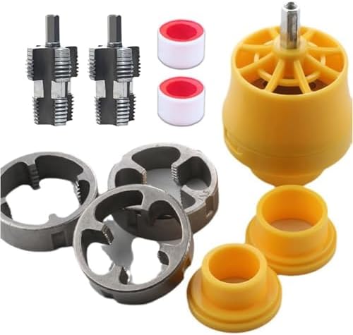 Electric Drill Compatible PVC Pipe Threader Kit with Various Die Sizes ...