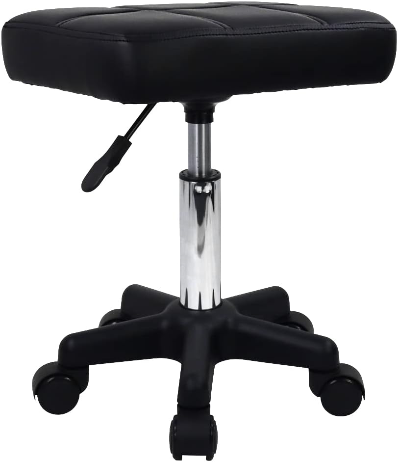 FURWOO Rectangle Rolling Stool with Wheels Swivel Stool Chair Spa Stool ...