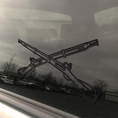 Amazon.com: Military Infantry Branch Crossed Rifles 3x5 Black Heavy ...