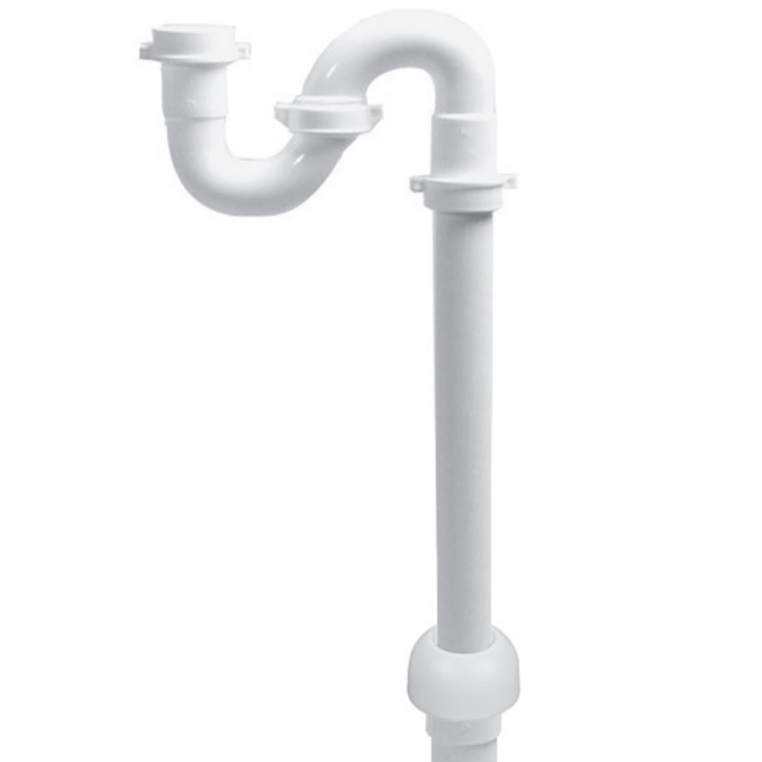 Highcraft Plastic S-Trap 1-1/4" S Trap with Marvel Adapter, Escutcheon ...