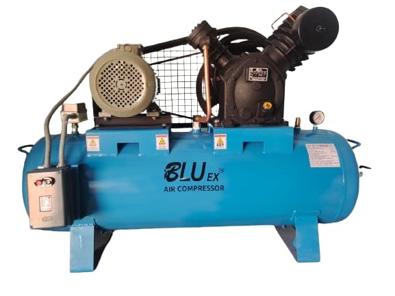 BLUEX 7.5 HP Air Compressor - 26.42 CFM, 12.3 KG Pressure, 225 LTR Tank ...