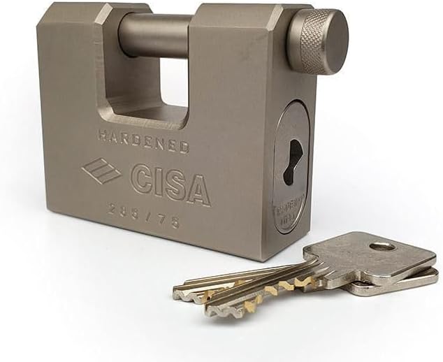 CISA Heavy Duty Steel Padlock, 75mm Hardened Container Securing Lock ...