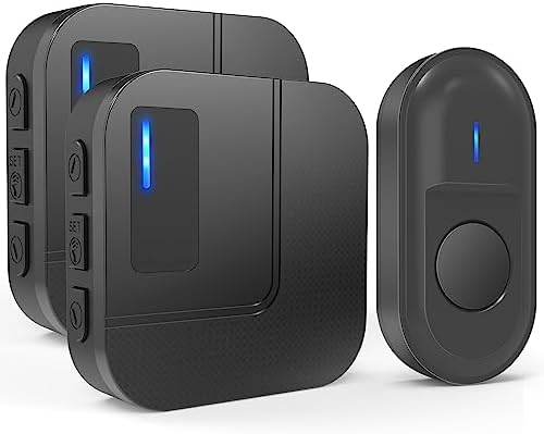 SURFOU Wireless Doorbell with 2 Plug-in Receivers, IP55 Waterproof ...