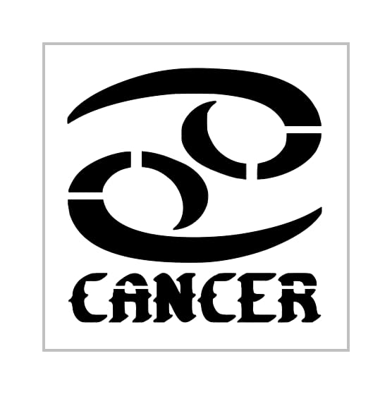 Amazon.com: Cancer Stencil 4 Inch Sign Symbol Horoscope Zodiac Word ...