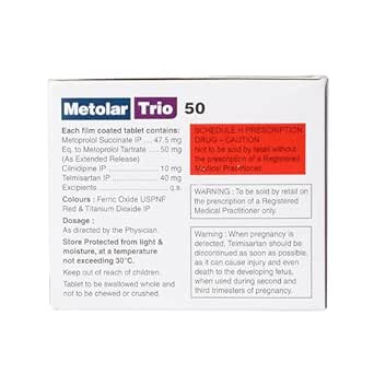 Metolar Trio 50 - Strip of 10 Tablets : Amazon.in: Health & Personal Care