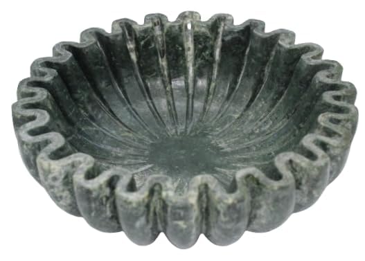 Buy Rathore Handicrafts Green Marble Fluted Bowl, Scalloped Bowl ...
