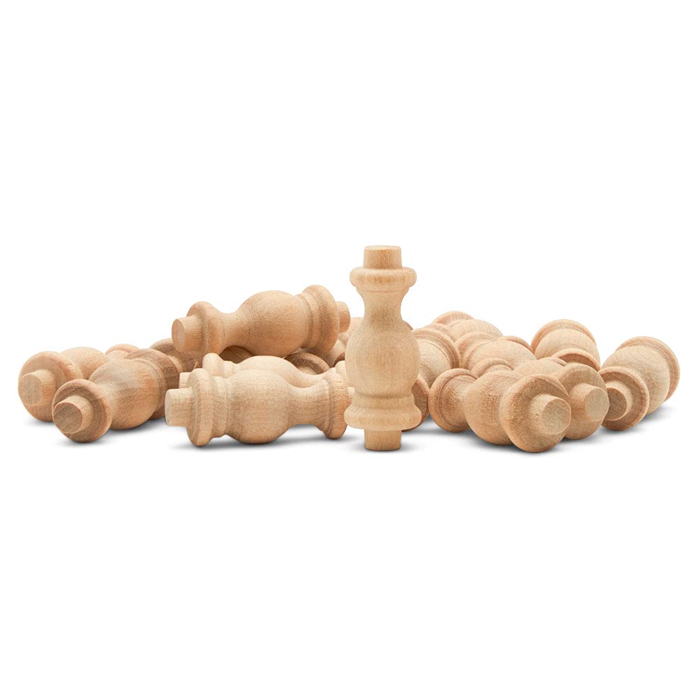 Snapklik.com : Wooden Baluster Spindles 1-1/2", Pack Of 25 Wood ...