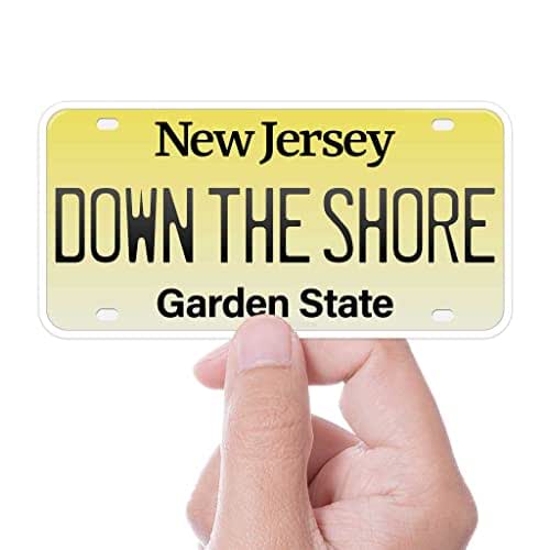 Amazon.com: Down the Shore NJ License Plate Sticker for Car, Cute ...